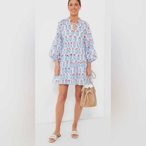 Oliphant | Dresses | Oliphant Balloon Sleeve Short Dress In Poppy Blue ...